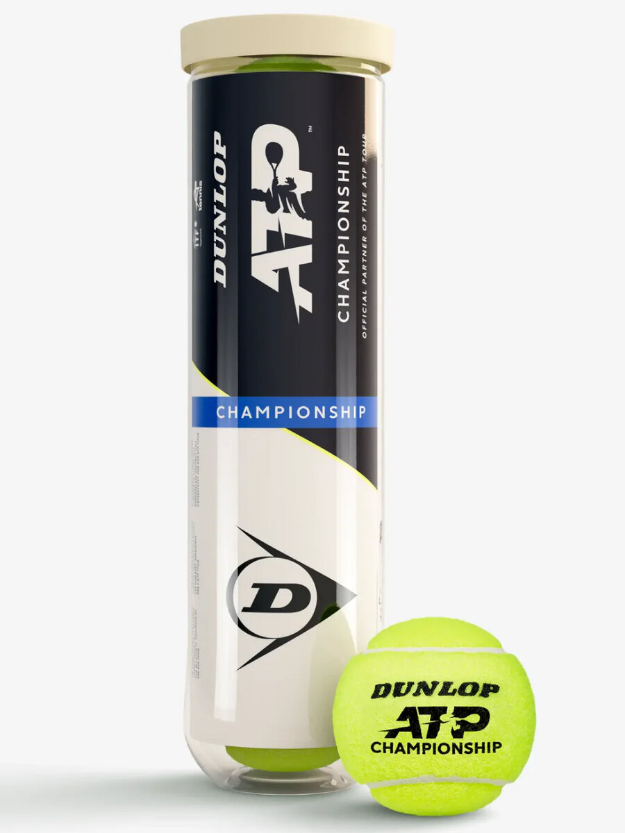 Мячи для тенниса Dunlop ATP Championship Entry в банке 4 мяча, войлок