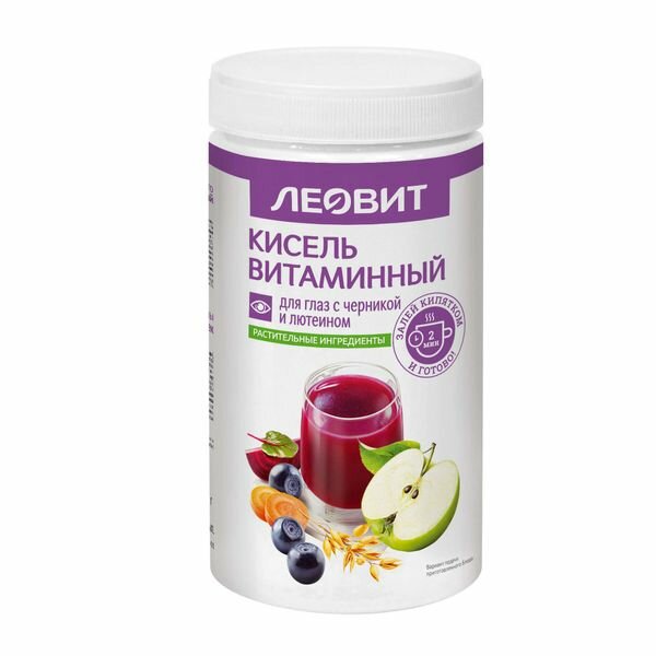 Кисель для глаз витаминный с черникой и лютеином Леовит банка 400г