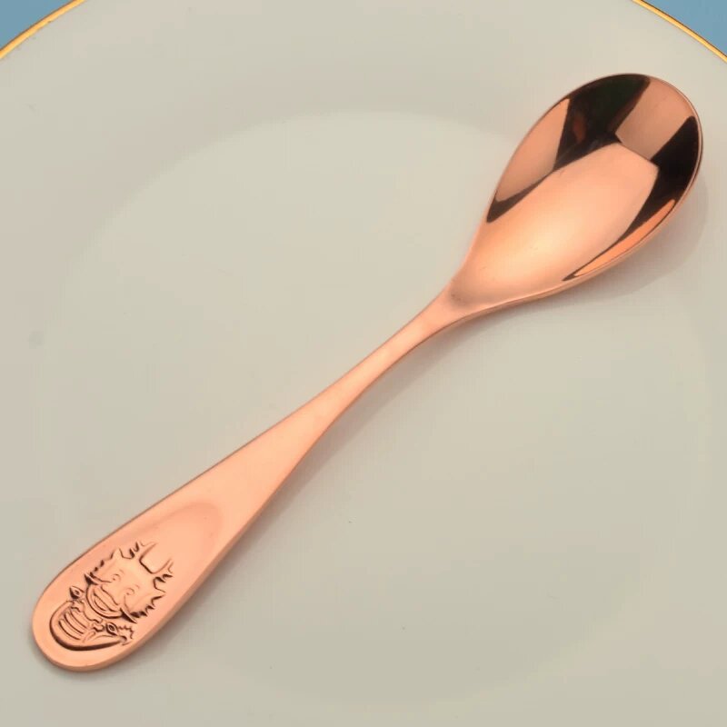 Серебряная ложка с рисунком дракона, 1 шт, из чистой меди для домашнего использования, ручная работа