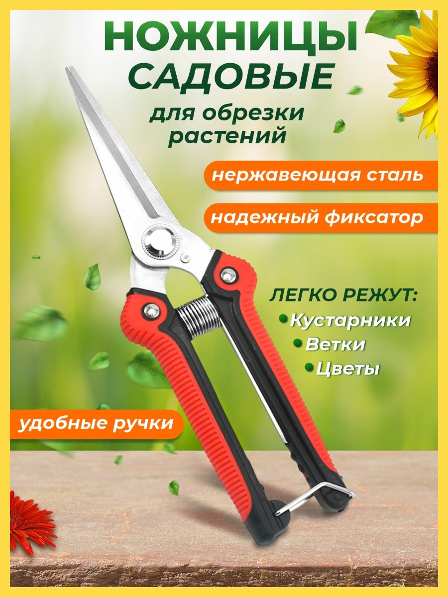 Ножницы садовые / Секатор профессиональный для сада и огорода цветов растений и деревьев