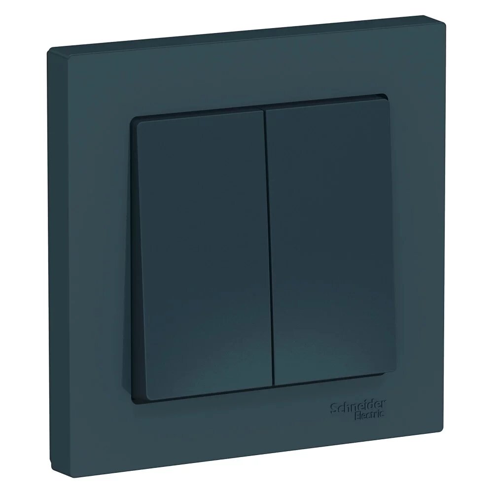 Выключатель 2-клавишный Systeme Electric AtlasDesign, сх.5, 10АХ, в сборе, Изумруд