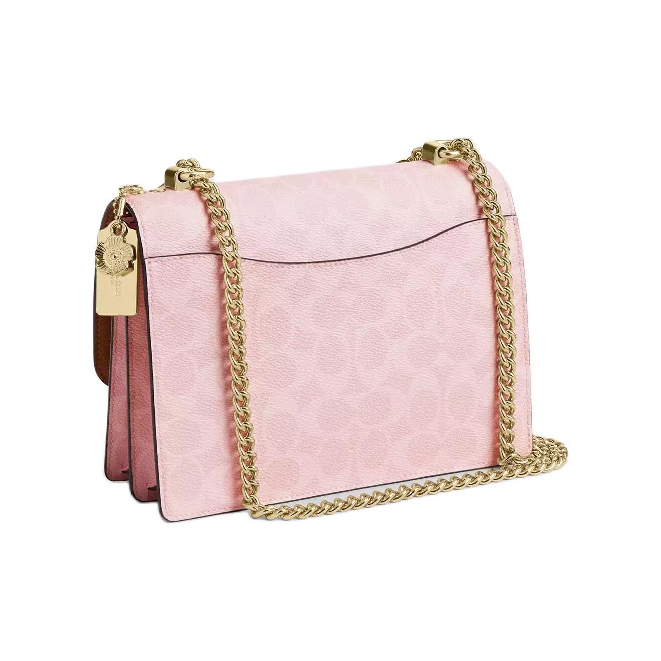 Сумка Coach, фактура тиснение, розовый, — фото 1