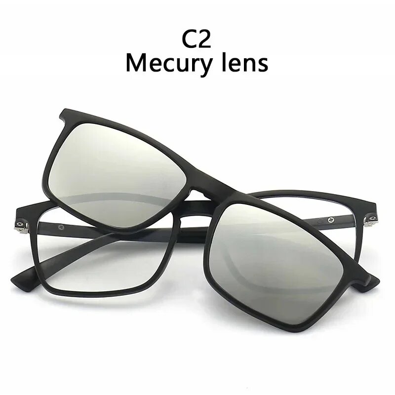 Очки с клип-он линзами Mercury, черная оправа PJ 2249A-C2, -1.75
