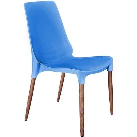 Стул Sheffilton SHT ST75/S424-C небесно-синий ral5015/темный орех