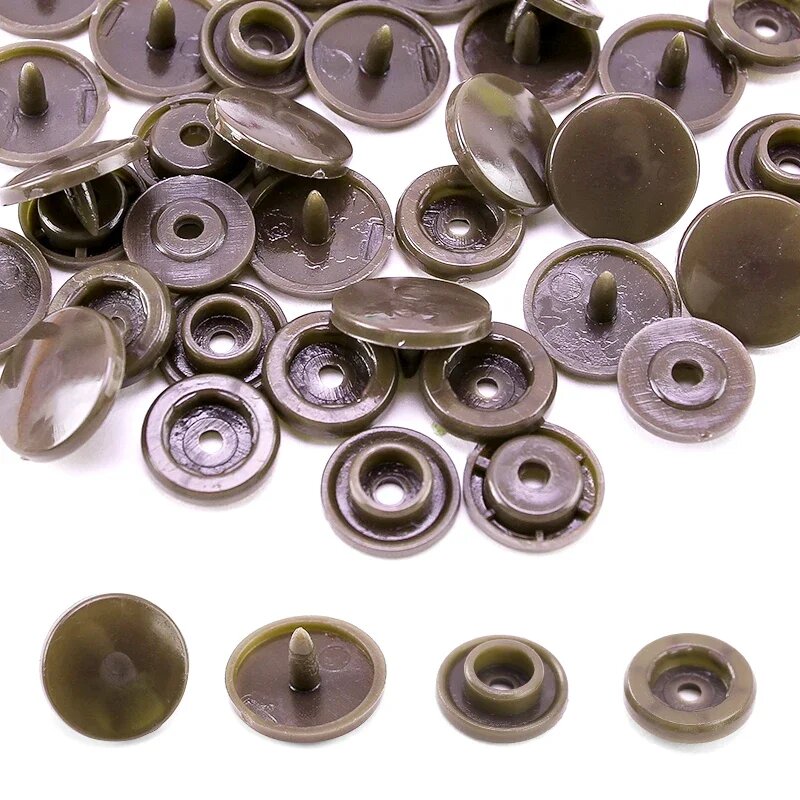 Пластиковые кнопки-защелки T5 белые для одежды 50 sets buttons, Olive green Button