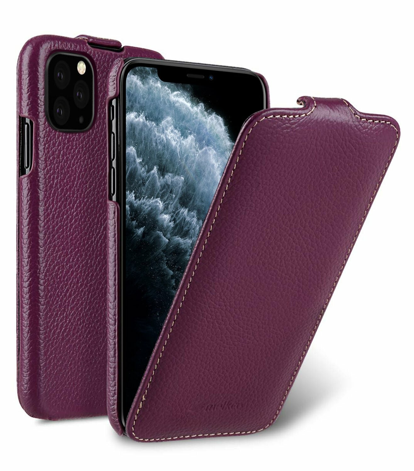 Кожаный чехол флип Melkco для Apple iPhone 11 Pro - Jacka Type - сиреневый
