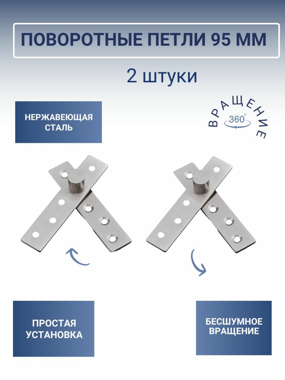 Поворотные петли боковые 2 шт. Шарнир из нержавеющей стали.