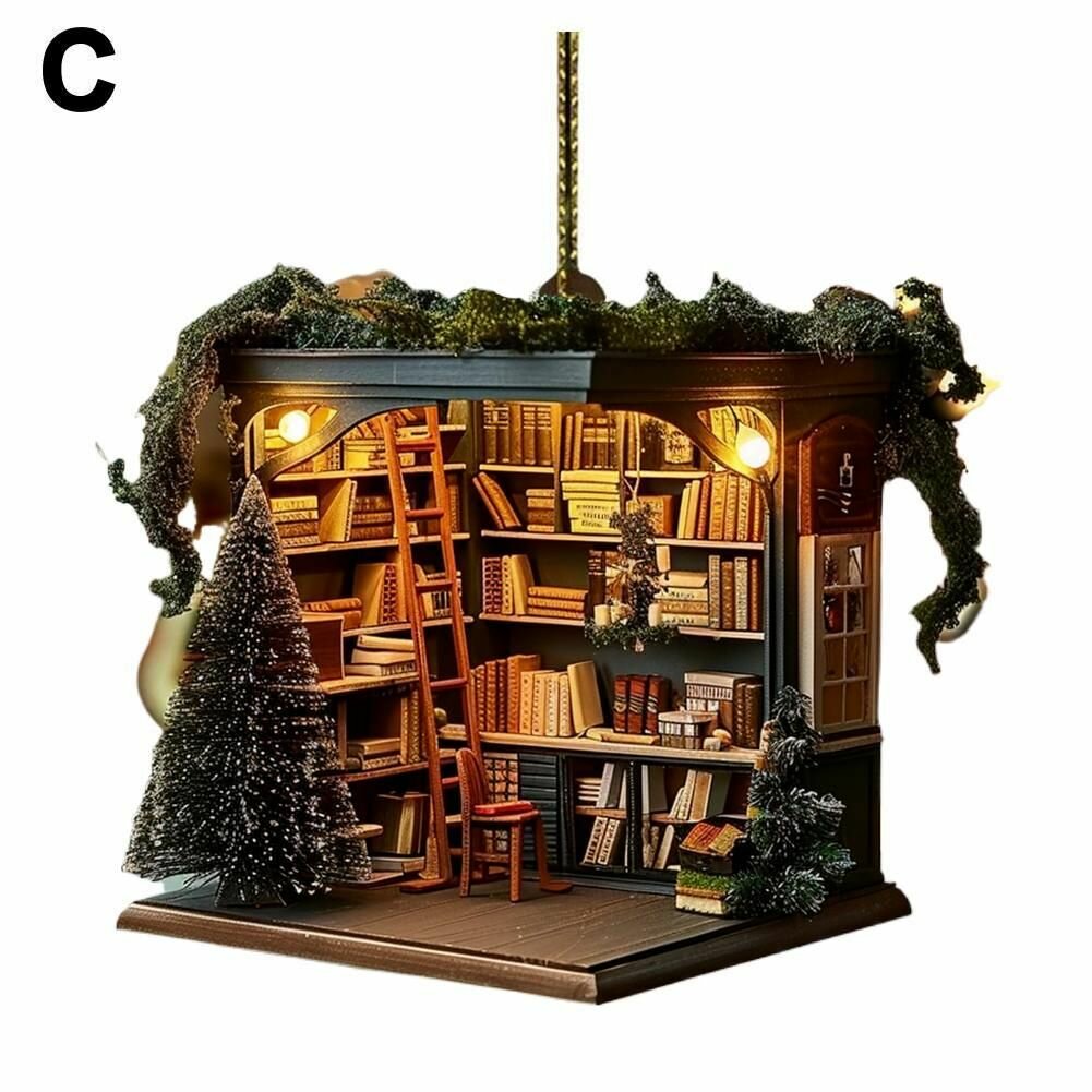 Елочная игрушка 8 см Книги, Ёлка Книжная полка 1 шт.