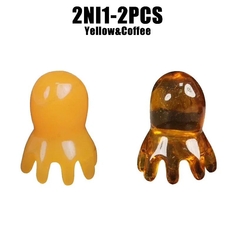 Массажер для головы 2IN1-C-2PCS, желтый и кофейный