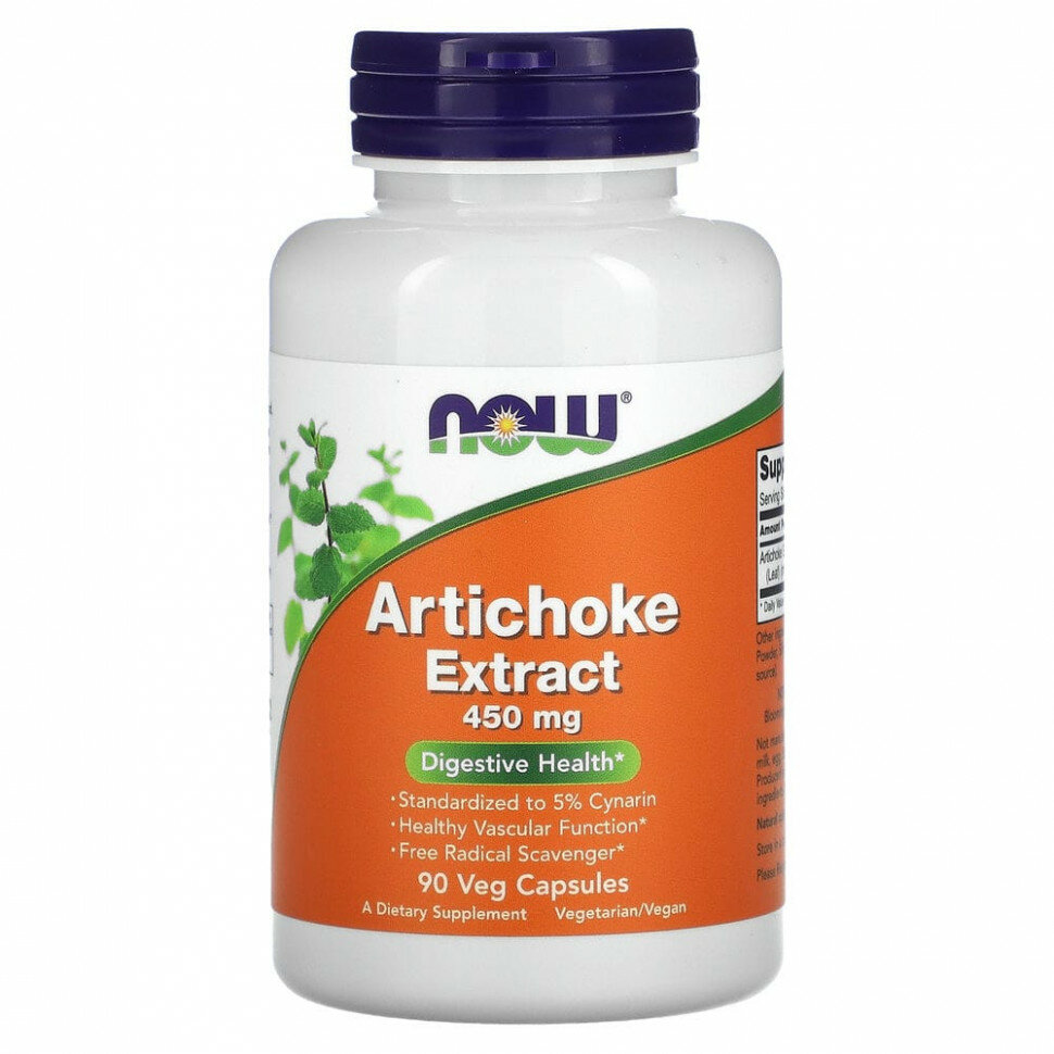 NOW Foods Artichoke Extract, Артишок Экстракт 450 мг - 90 капсул