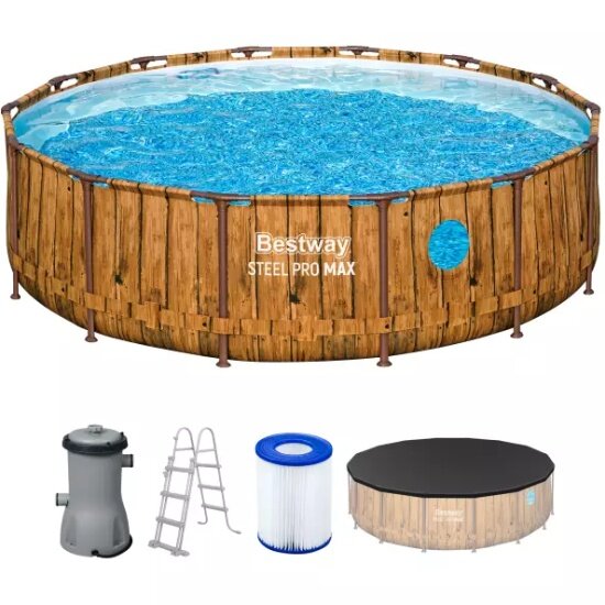 Бассейн каркасный Bestway Splashview Pool 427х107см, фильтр-насос, лестница, тент