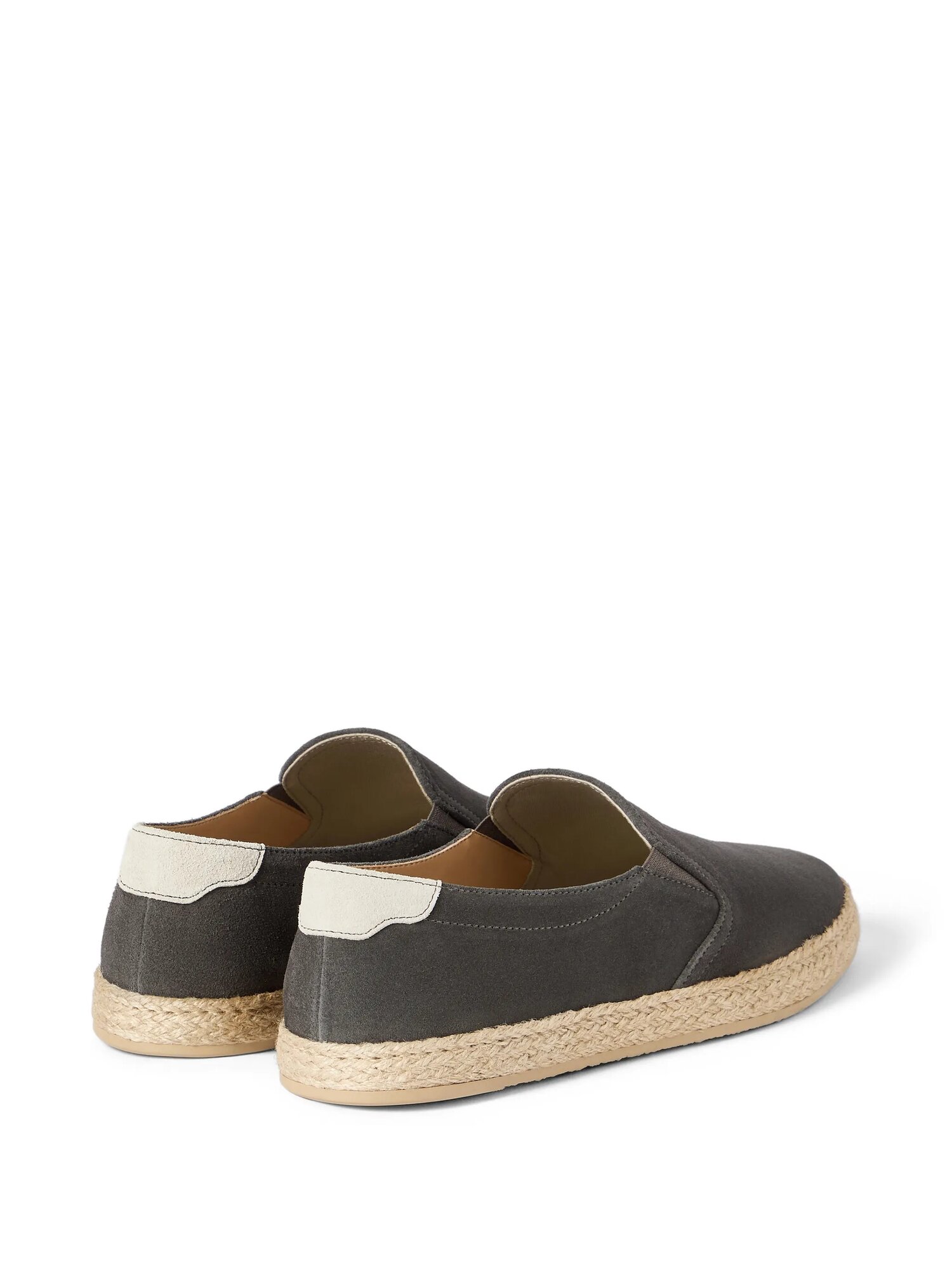 Слипоны BRUNELLO CUCINELLI Suede slip-ons with rope insert, размер 43,5, grey — фото 1