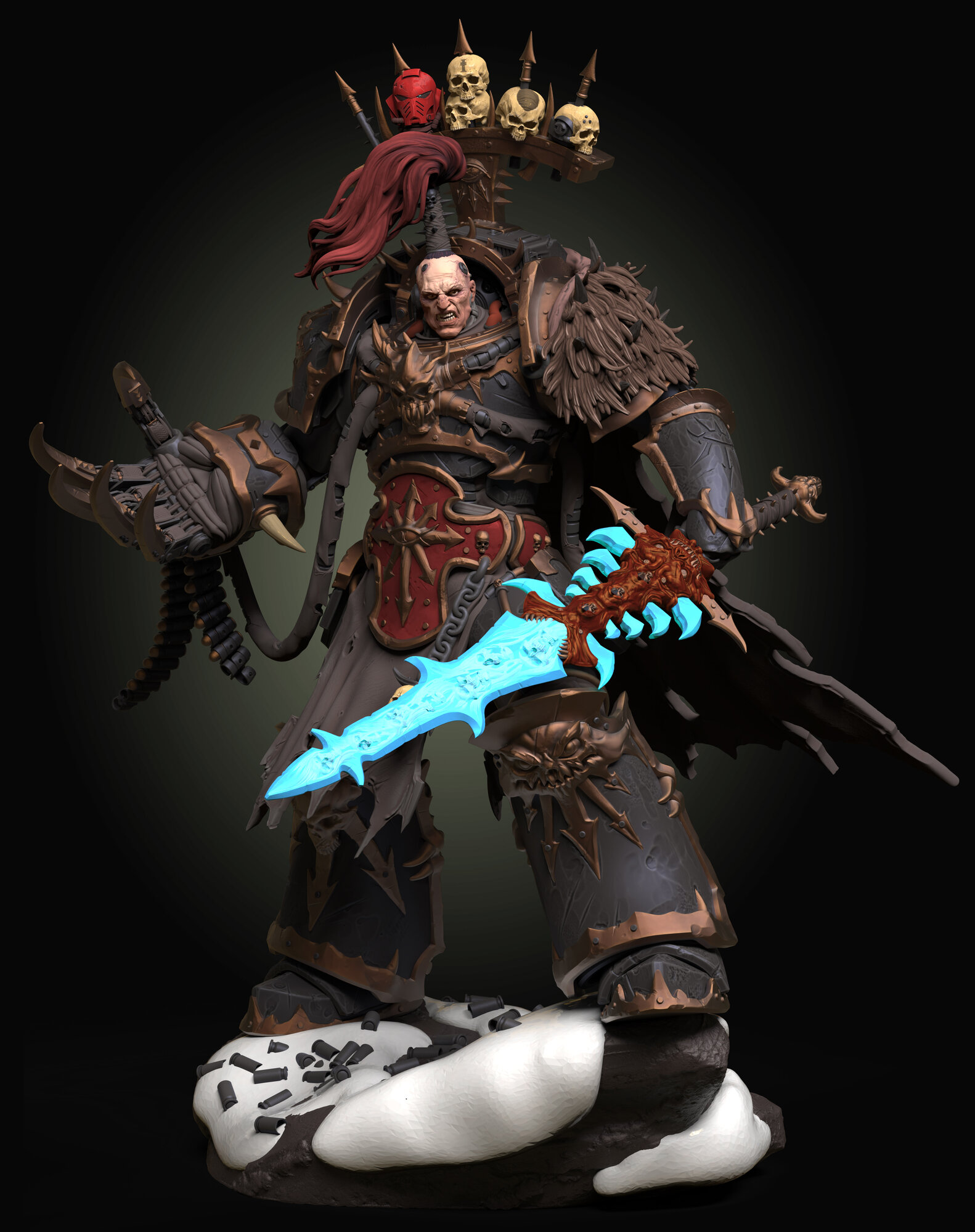 Фигурка для покраски " Абаддон / Abaddon " (Warhammer 40.000 / Эзекиль Абаддон - Разоритель ), коллекционная, 11,5см