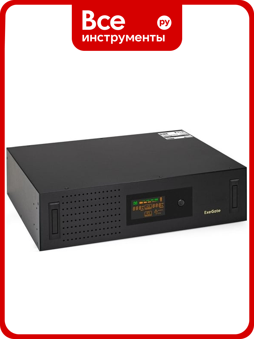 ИБП ExeGate ServerRM UNL-3000. LCD. AVR: 3000VA, 1800W, цветной LCD, 5 выходов, 2 Schuko, 3 C13, USB, 3U, стойка,