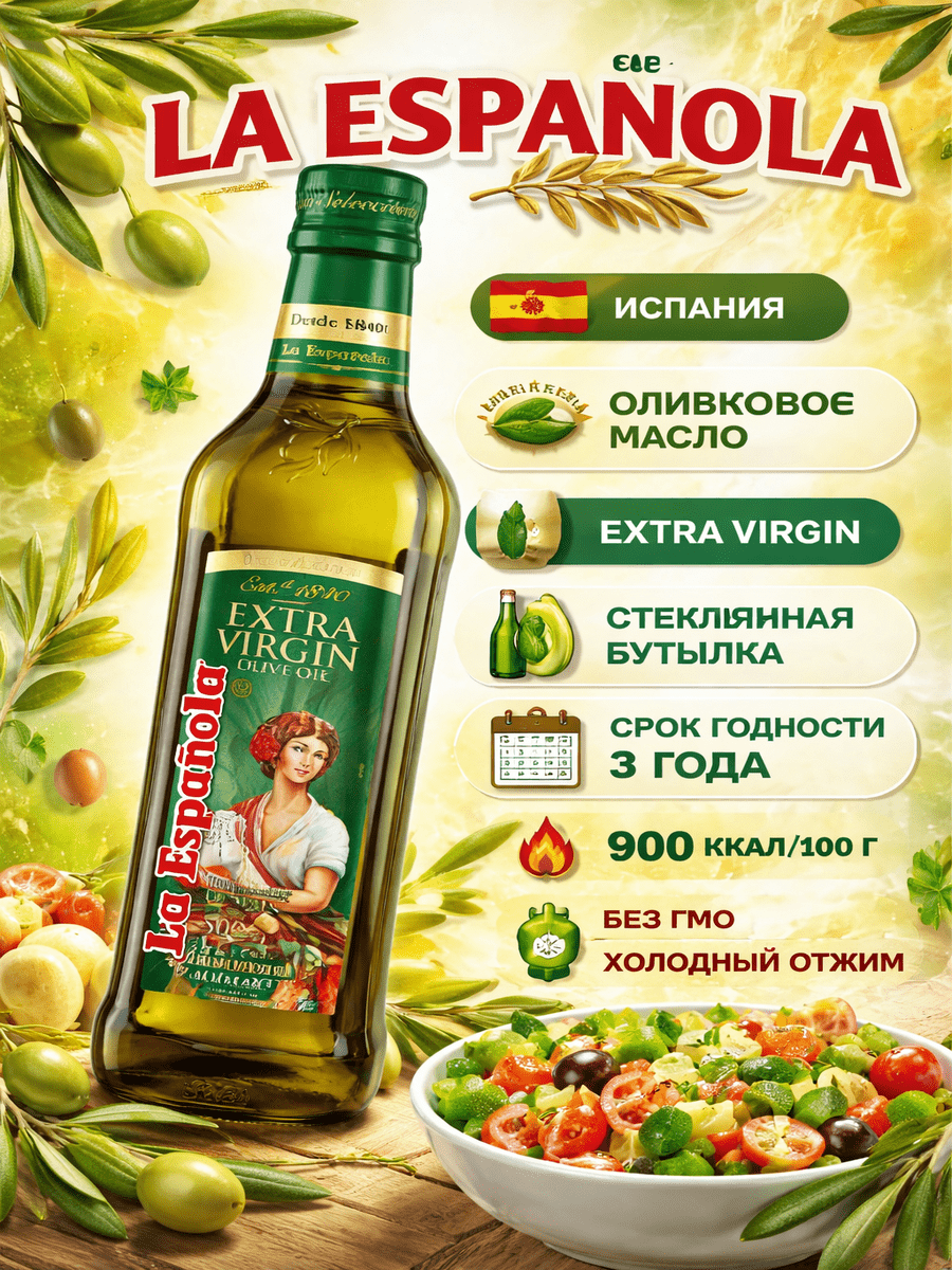 Масло оливковое La Espanola Extra Virgin нерафинированное, 500мл