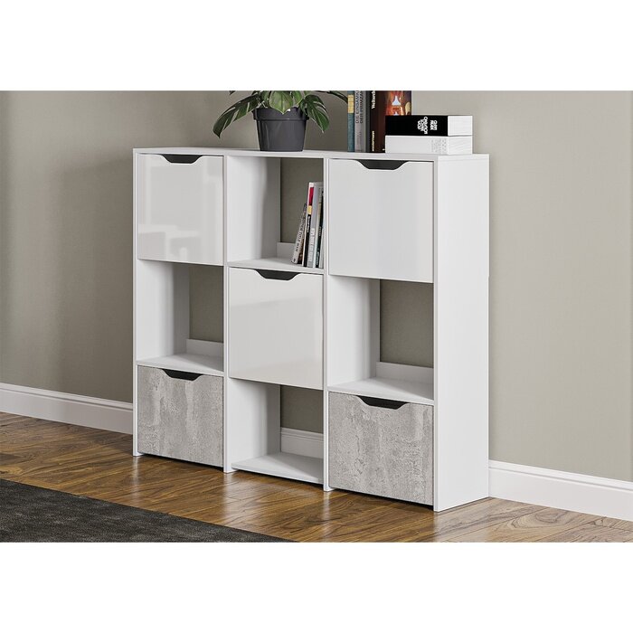 Уценка Стеллаж Мико 3 секции 1290х320х1150 белый/бриллиант/Бетон