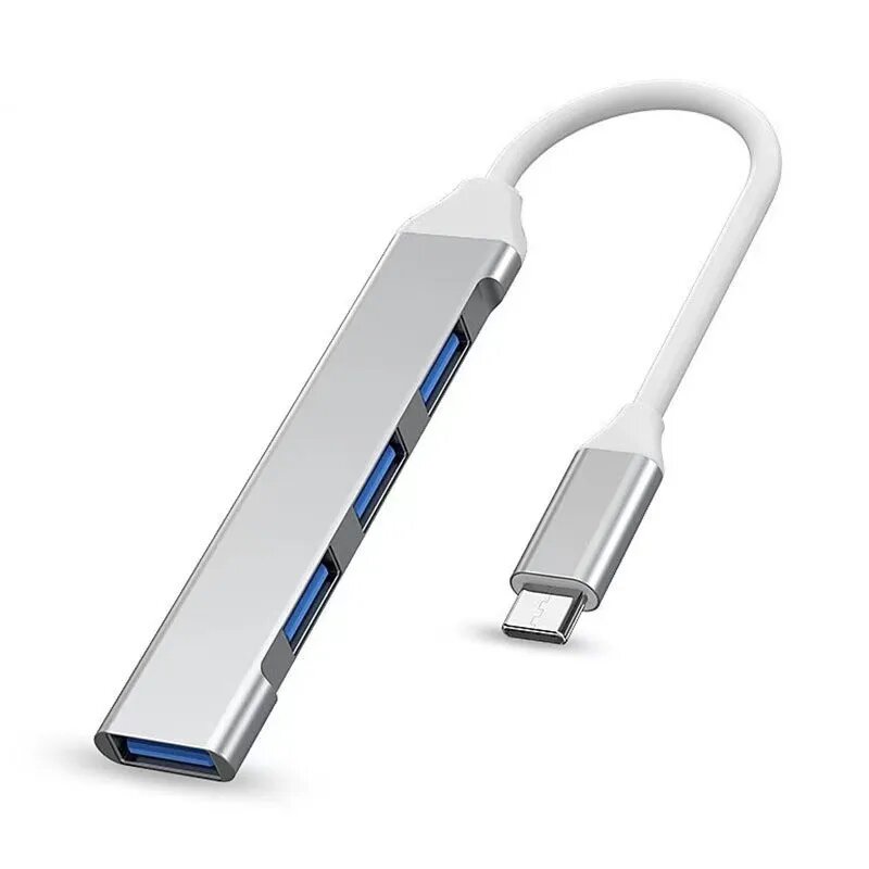 USB-C хаб для MacBook Air M1, iPad Pro с кардридером Silver TYPEC