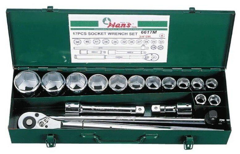 Набор инструментов HANS 6617M на 3/4", 17 предметов