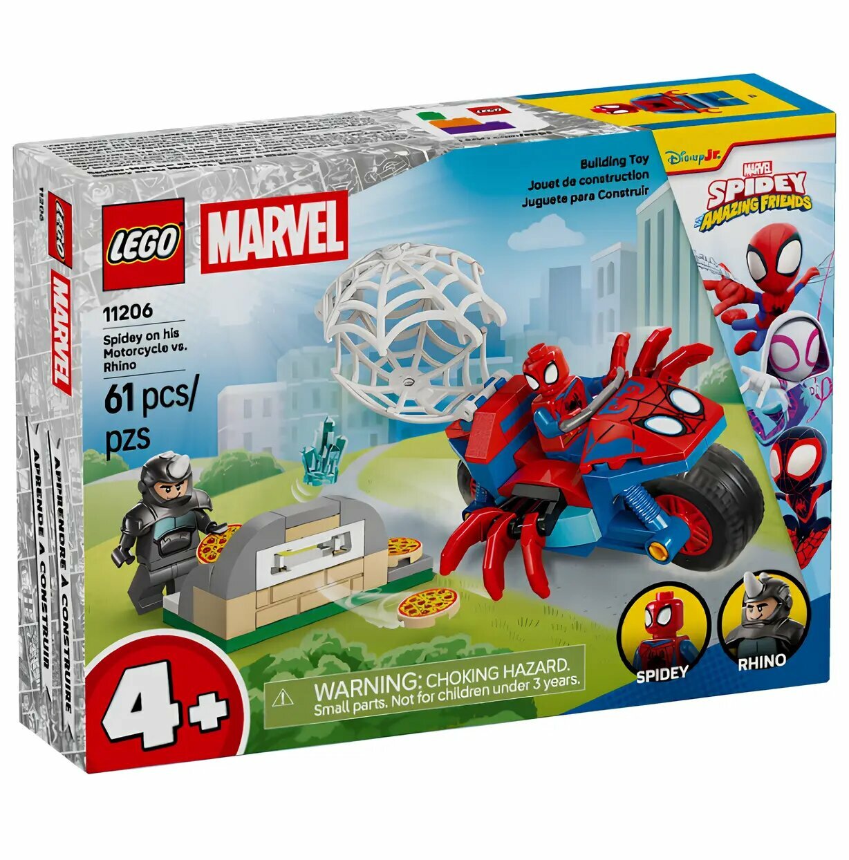 Конструктор LEGO Super Heroes 11206 Человек-Паук на мотоцикле против Носорога