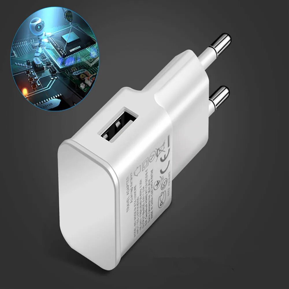 USB-зарядные устройства 1A/2A, настенные адаптеры с быстрой зарядкой и евровилкой для смартфонов