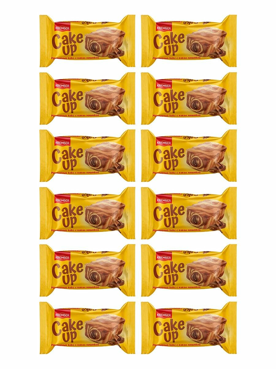 Krember Кекс Cake Up мраморный с какао начинкой, 50 г, 12 штук.