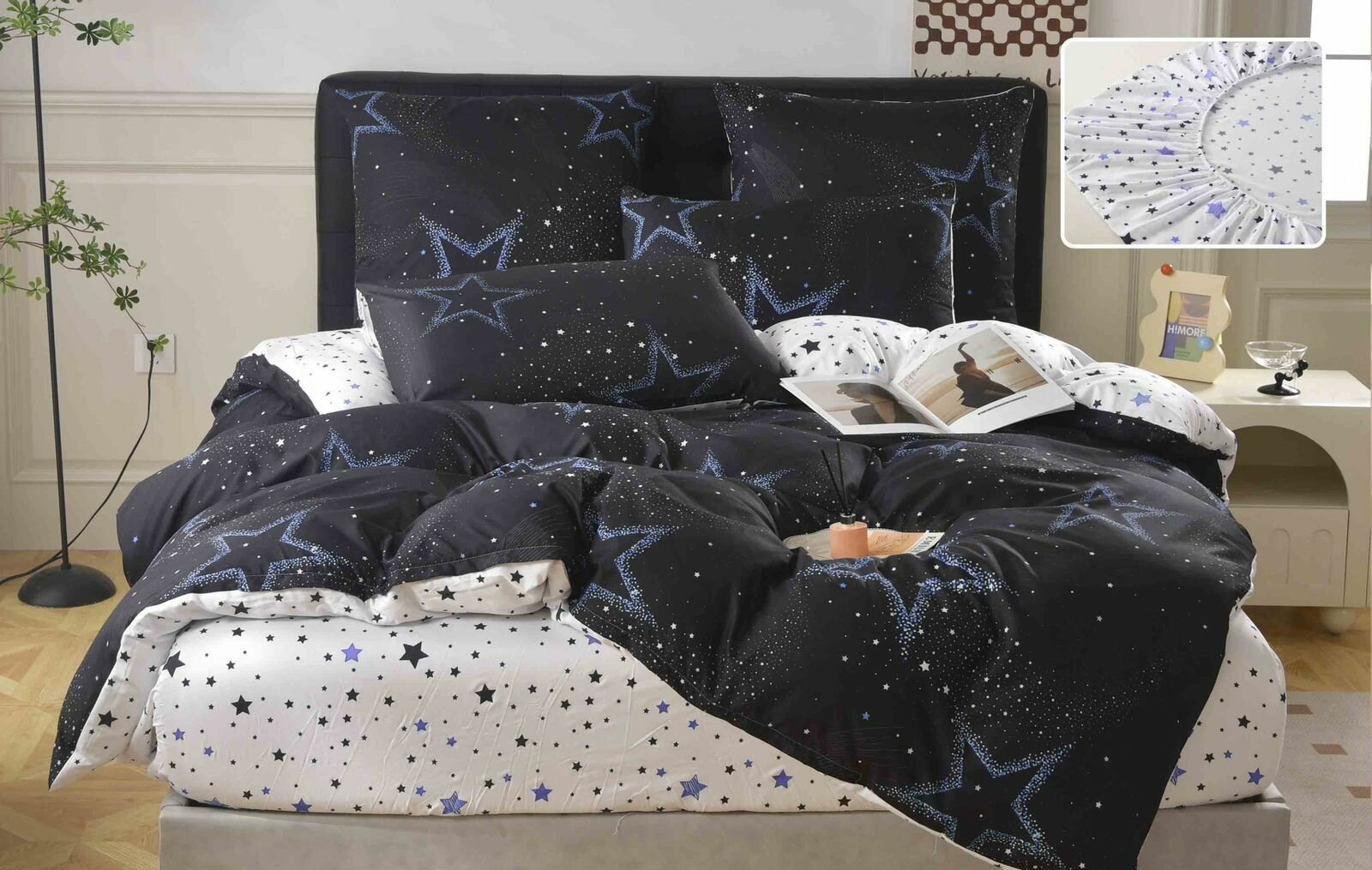 Постельное белье евро "Deluxe House Textile" на резинке по кругу