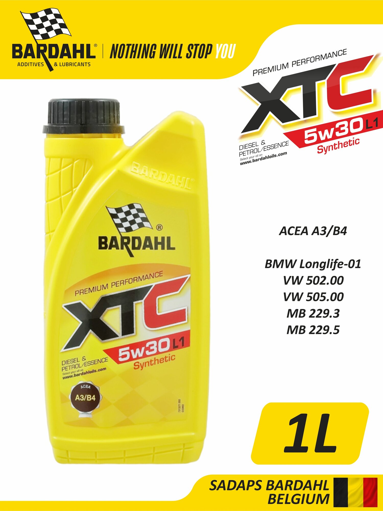 Bardahl XTC L1 5W-30 Масло моторное, Синтетическое, 1 л