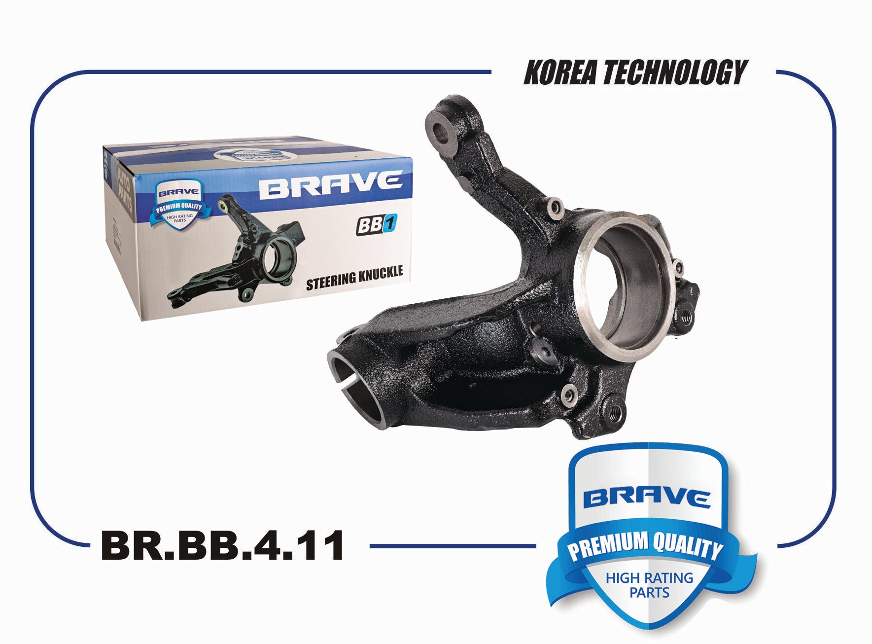Кулак поворотный передний левый BR. BB.4.11 6RU407255A VW Polo 10- SKODA Rapid 13- BRAVE BR. BB.4.11