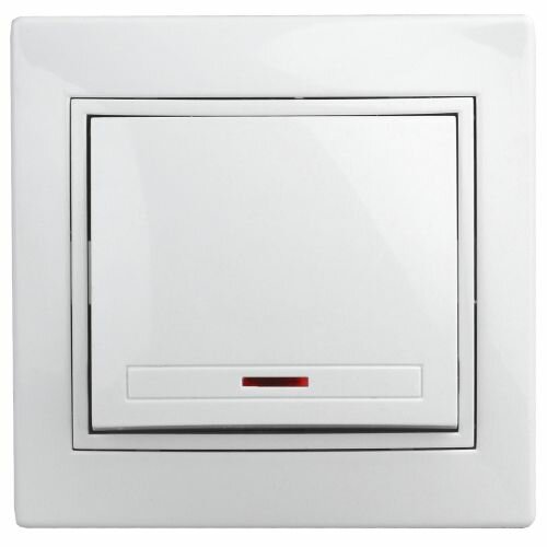 Выключатель 1-кл. СП Plano 10А IP20 1-102-01 250В с подсветкой бел. Intro Б0053729