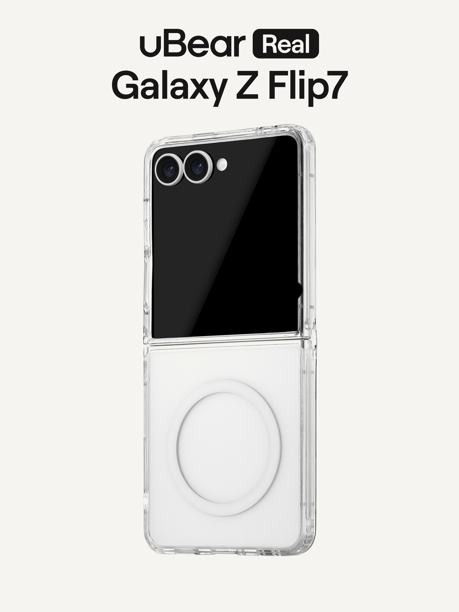 Чехол на Samsung Galaxy Z Flip7 uBear Real Mag Case магнитный, прозрачный