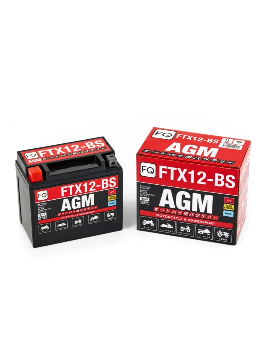 Аккумулятор FQ мото AGM 12V 10,0Ah 180 A FTX12-BS 150x87x130