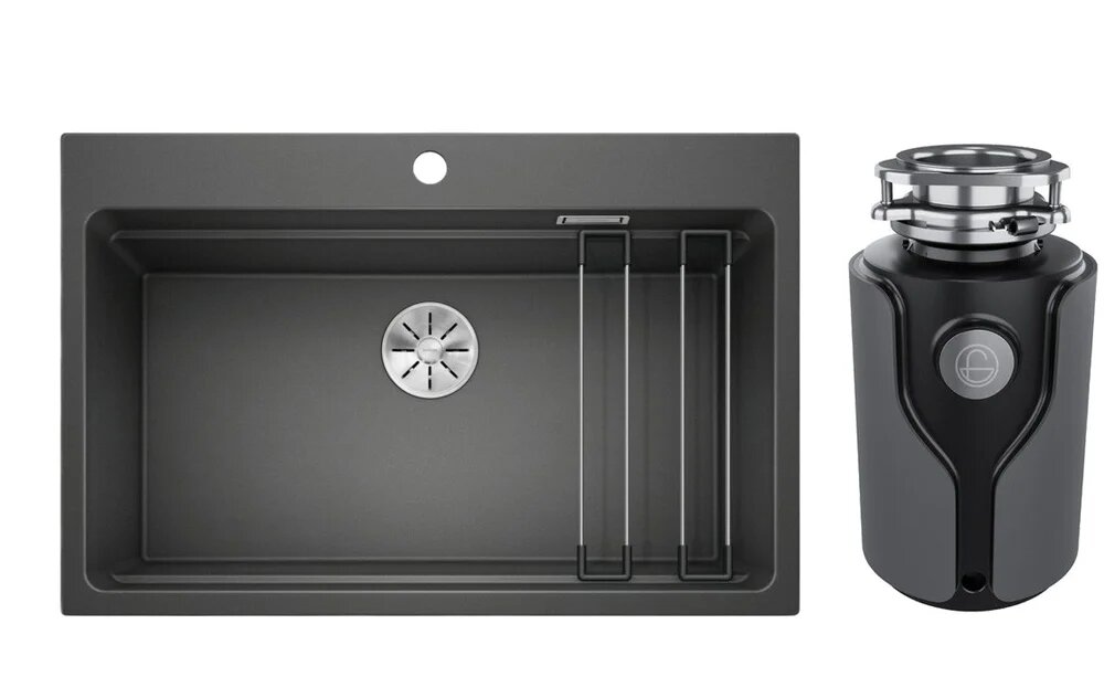 Комплект Мойка Blanco Etagon 8 78x51, антрацит, искусственный гранит / Измельчитель KUCHENSTERN Muhle 353MU35 механический, нержавеющая сталь