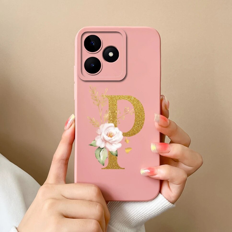 Новый телефонный чехол для Realme Note 50, модный гладкий защитный чехол с надписью Розовый, TYP-P