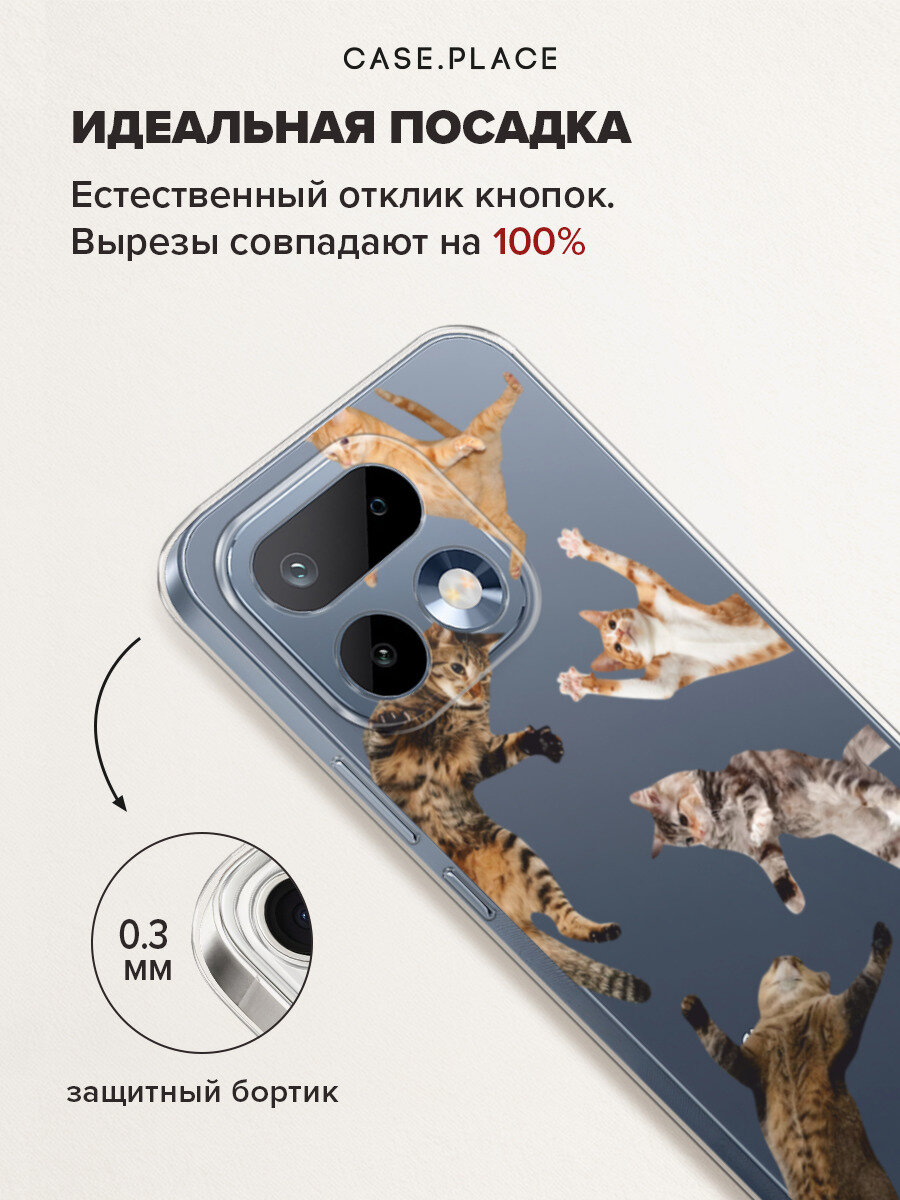 Чехол на Realme 16 Pro / Реалми 16 Про с принтом Смешные коты — фото 1