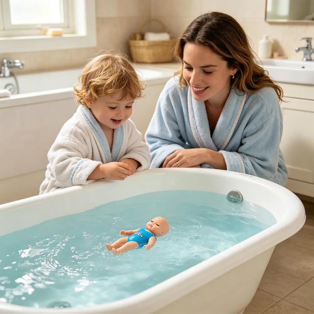 Милая заводная водонепроницаемая мягкая кукла , Игрушка для ванной