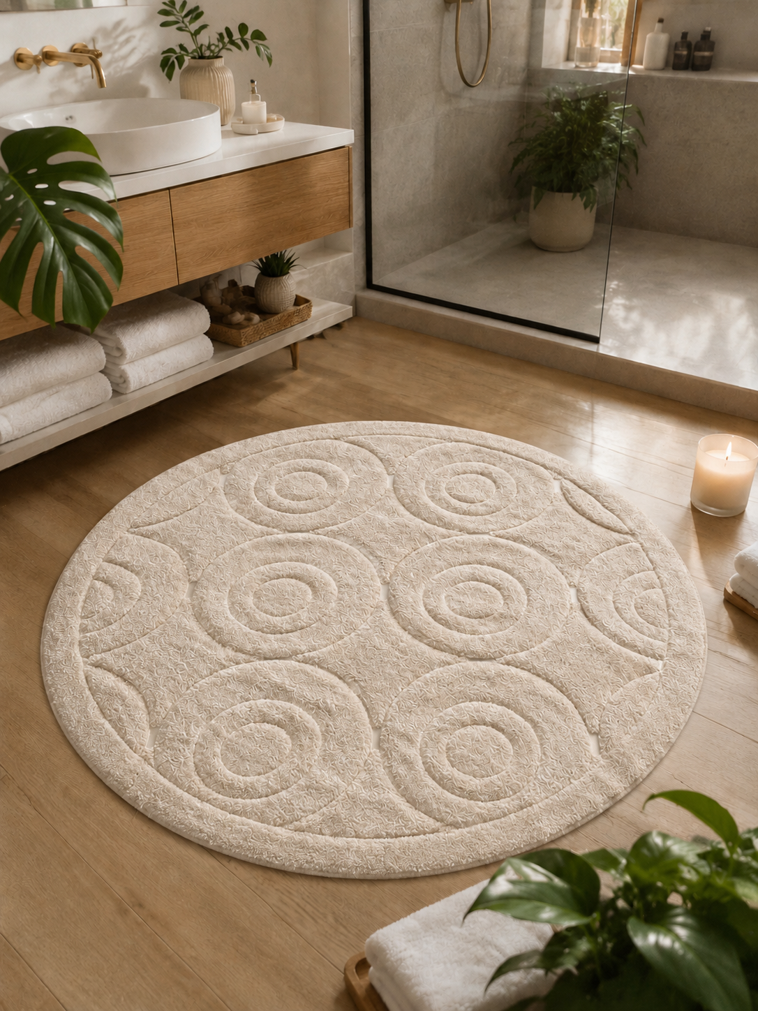 Коврик Natali's Carpets для ванной и туалета круглый 120х120 см Турция