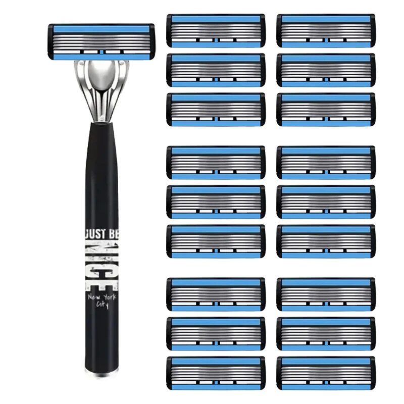 Многоразовая бритва из нержавеющей стали 1 holder 18 blades