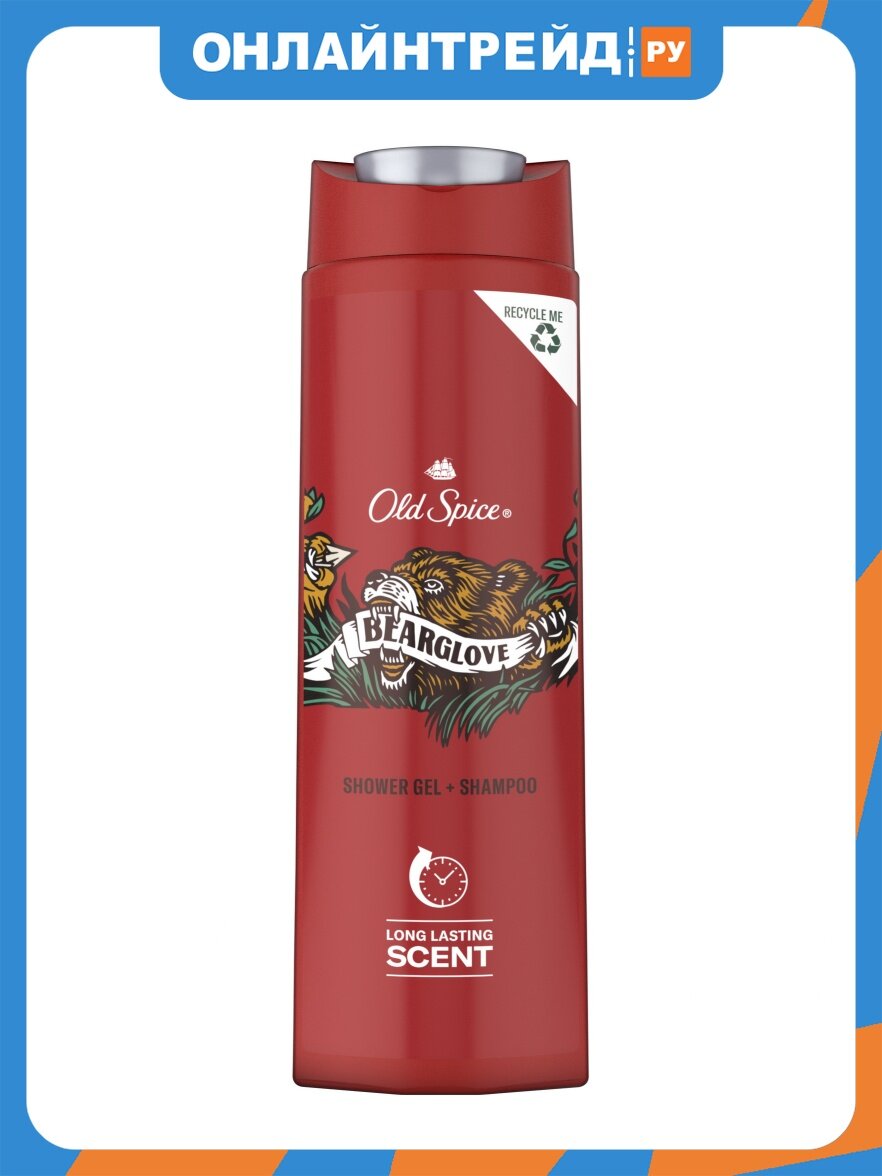 Гель-шампунь для душа Old Spice 2в1 Bearglove, 400 мл