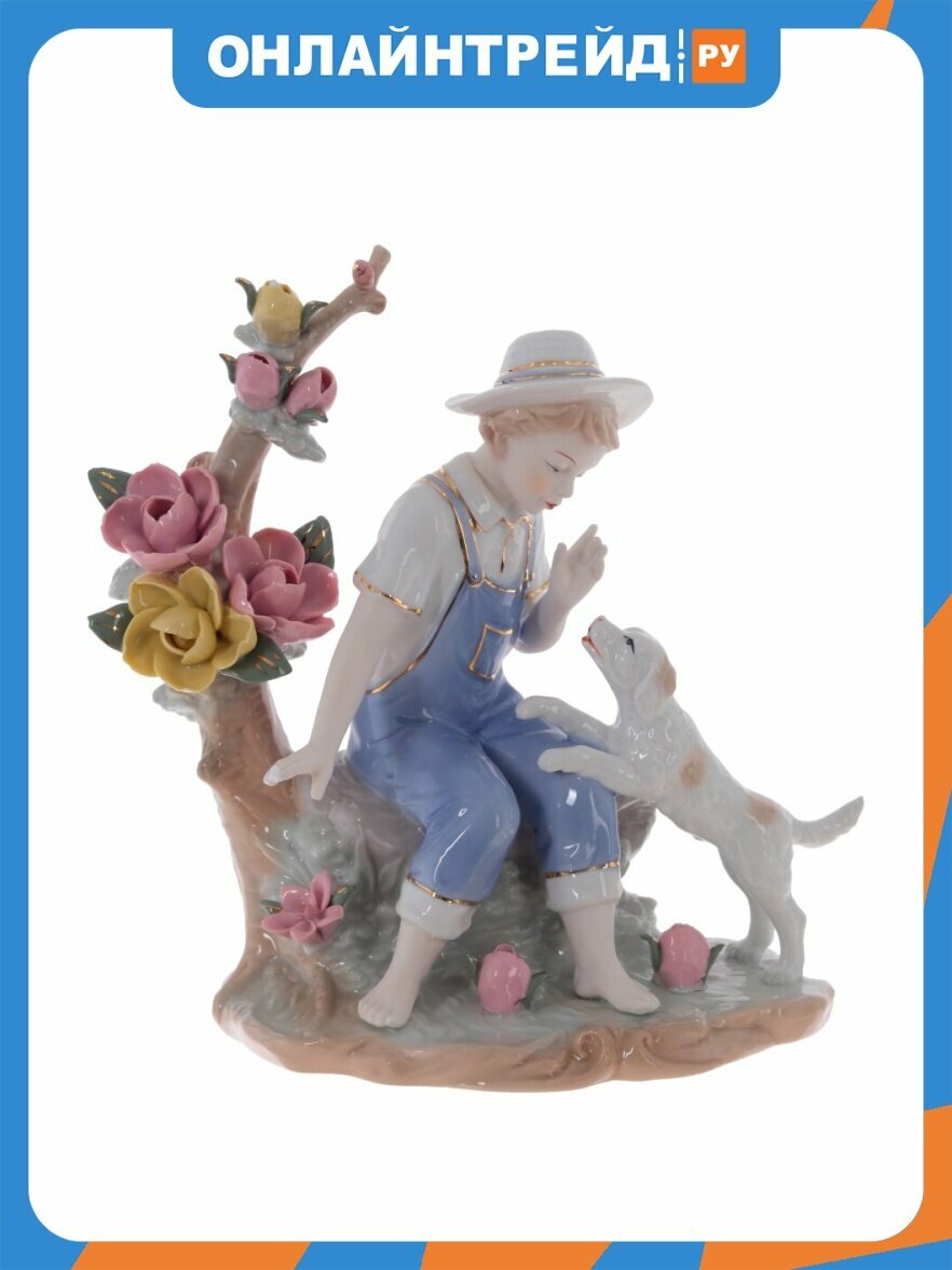 Фигурка Remeco Collection "Мальчик с собакой", 24,5х13х24 см (800427)