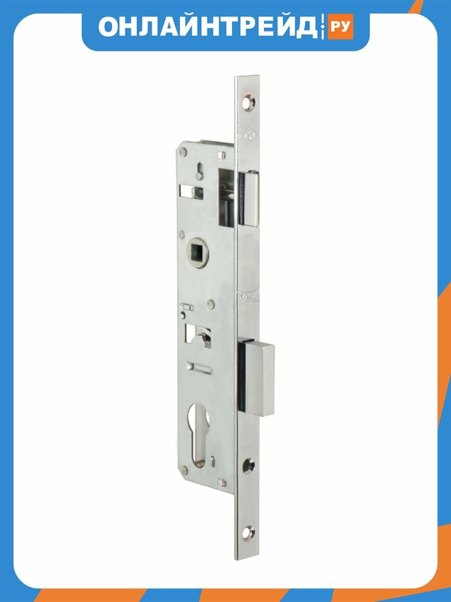 Корпус узкопрофильного замка с защёлкой Kale Kilit 153/P (30 mm) w/b (хром)