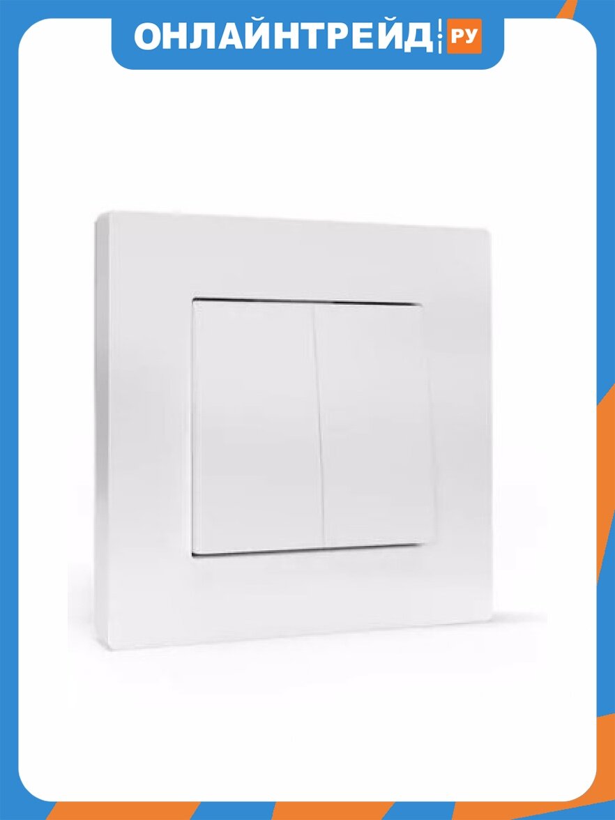 Выключатель Tokov Electric 2-кл. СП Pixel 10А IP20 в сборе бел, TKE-PX-V2F-C01