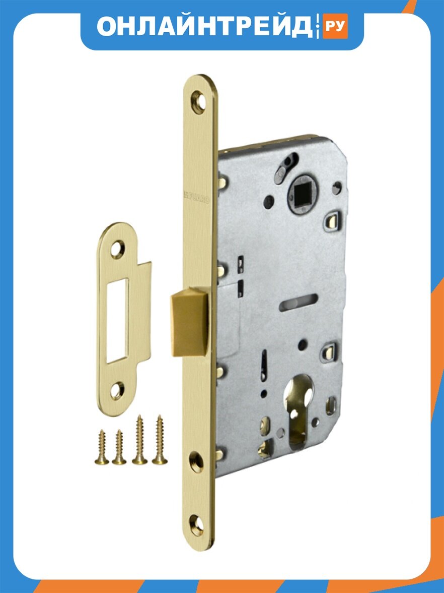 Корпус врезного замка с защёлкой Fuaro PLASTP85C-50 (P85C-50) SG матовое золото
