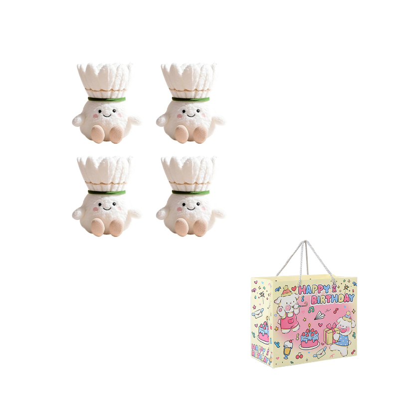 Плюшевые шармы унисекс MENGMENGBUNNY Cute Badminton-4 Pack, 10CM EU