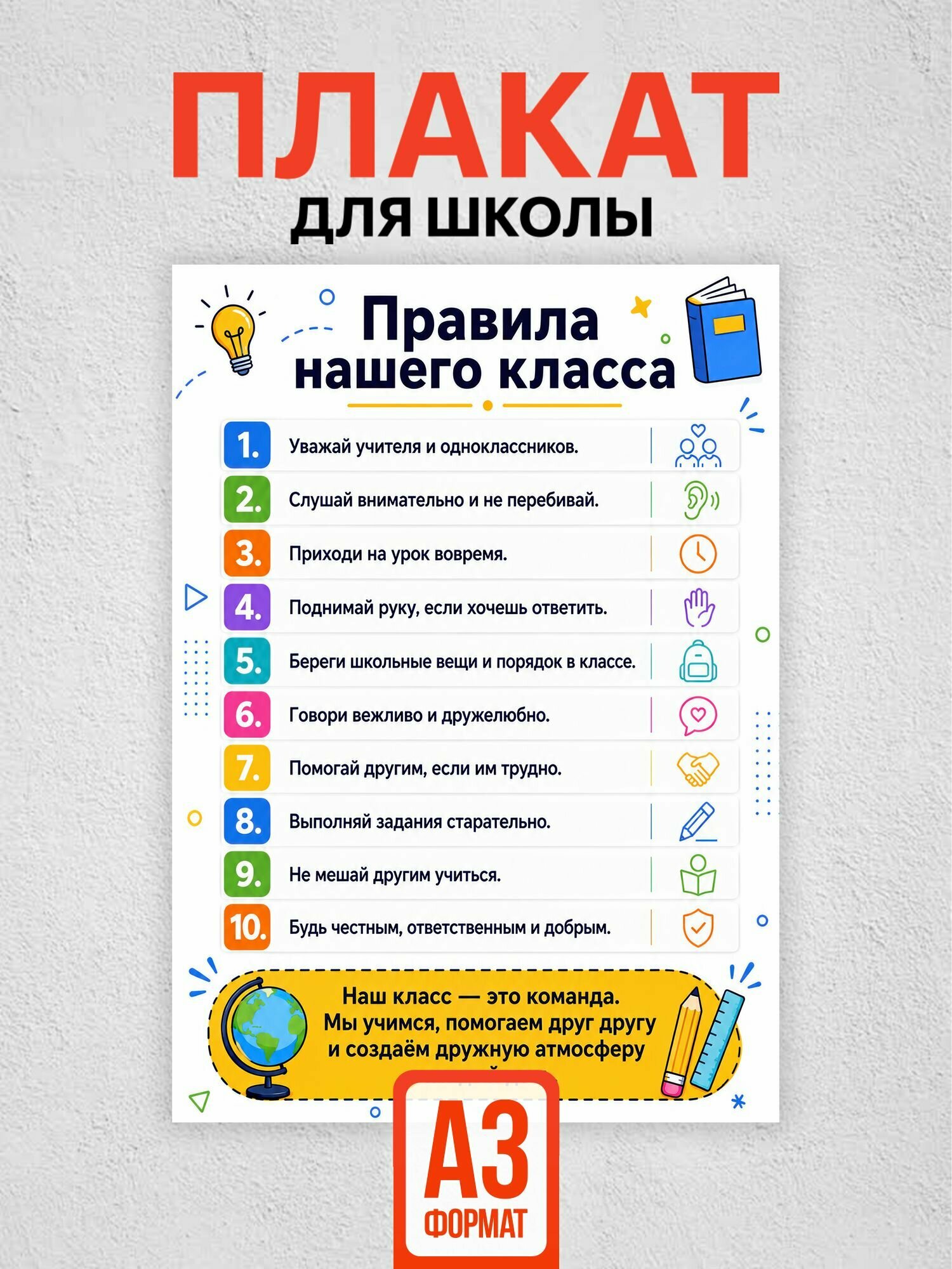 Правила класса плакат