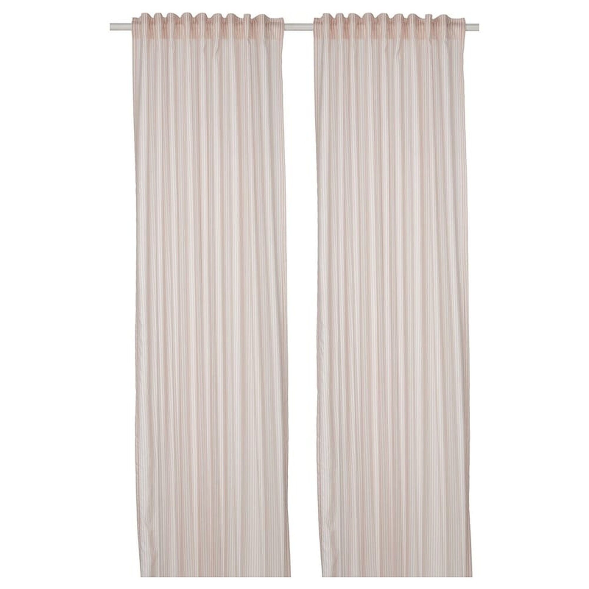 Штора IKEA BYMOTT, белый/бежевый в полоску, 120x300 см, 2 шт 805.099.71