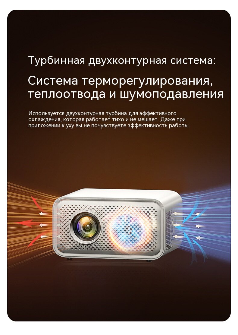 Портативный проектор, 4K, для дома и спальни, компактный, сверхъяркий