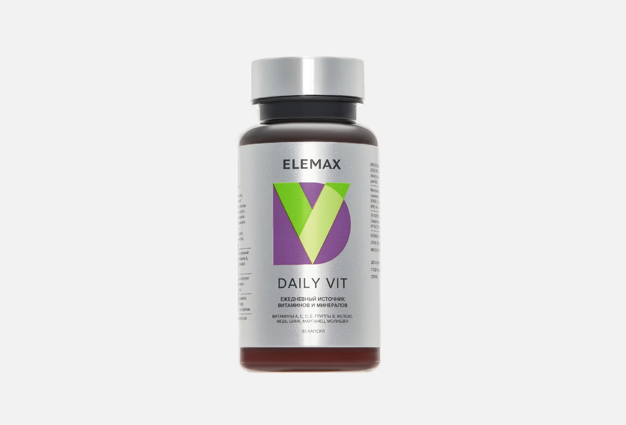 ELEMAX DAILY VIT Цинк, Витамин В3, Витамин В2 в капсулах БАД для укрепления иммунитета 30 шт