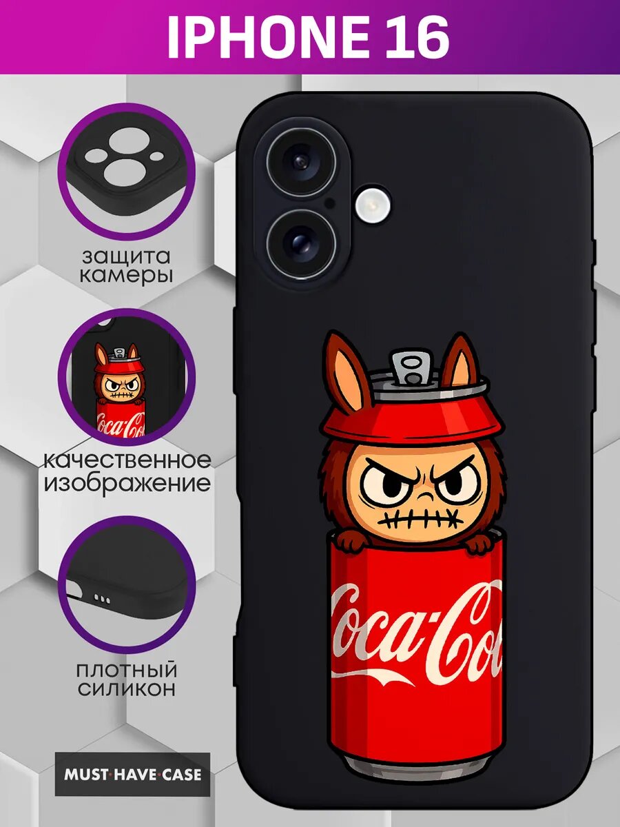 Чехол на iPhone 16 с принтом Лабубу Лабуба Labubu