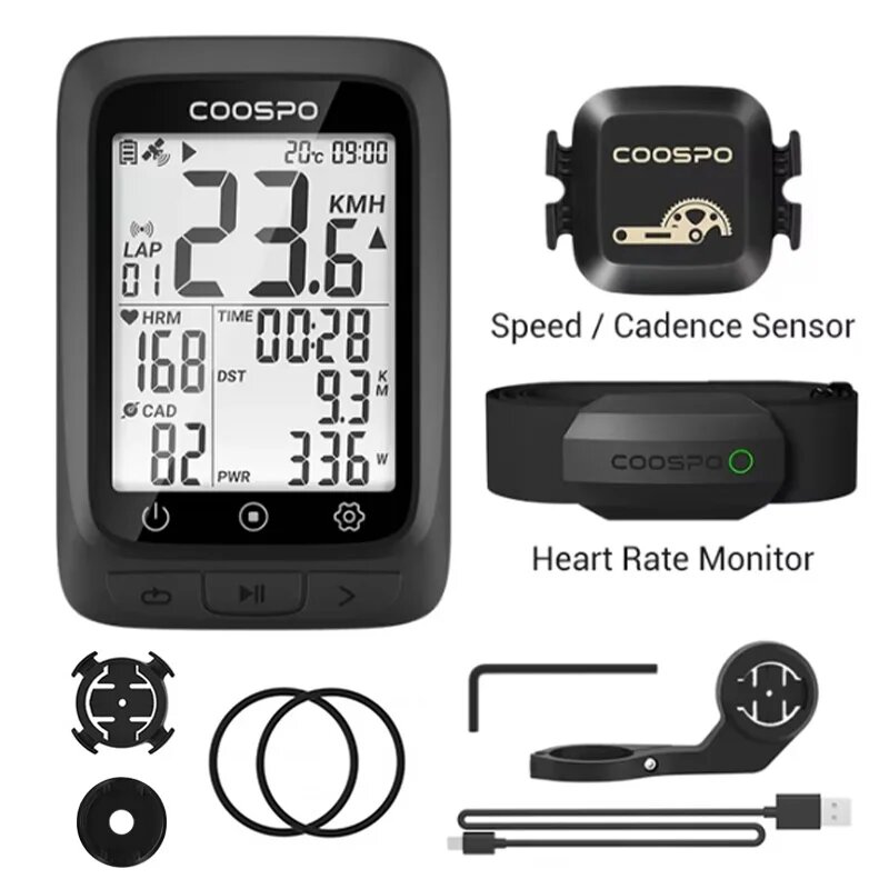 Coospo BC107 Велокомпьютер с датчиками, Packge H