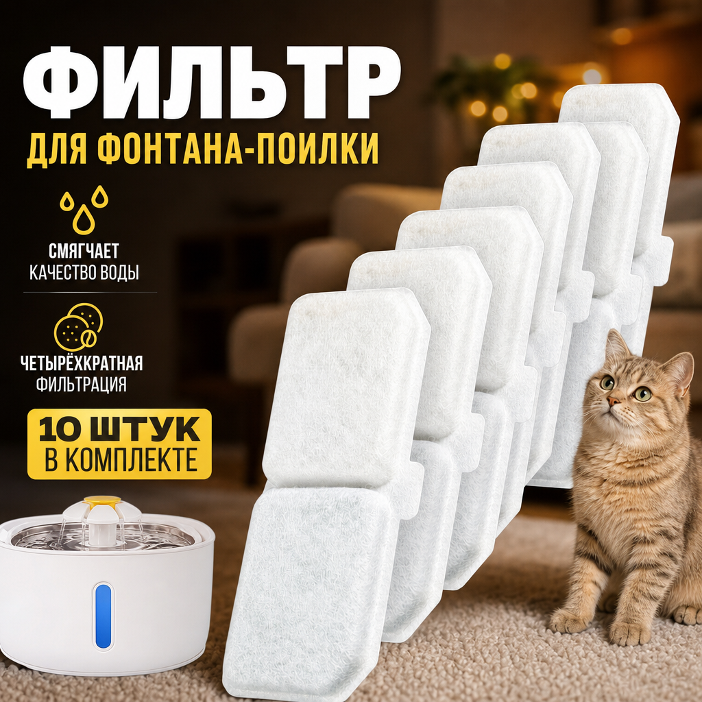 Автоматическая поилка-фонтан для кошек, циркуляция воды